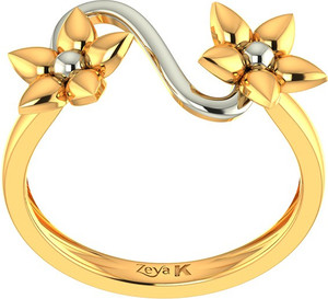 Zeya Aurum Collection 2 Flower Plain Ring 18kt Yellow Gold ring Price ...