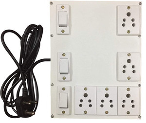 SAIFPRO Wooden Extension Board with 5 Socket and 3 Switch, 2 Meter Wire ...