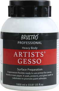 BRuSTRO Artists Gesso Professional Quality 1000 ml (1 LTR) White Gesso ...
