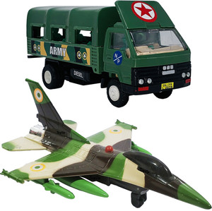 Miniature Mart Kids Small Size Pull Back & Go Fighter Jet + Military ...