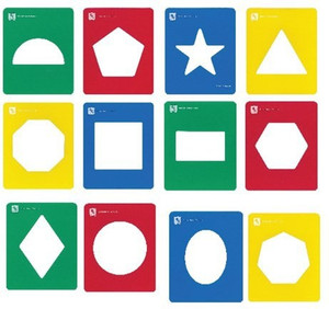 THE LABWORLD Stencil Shape Set of 12 pcs Geometric Art for Kids kit ...