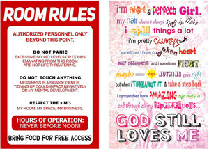 Room Rules Poster|Decorative Poster Combo | Poster For Room Paper Print ...