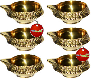 Real Seed Handmade Indian Puja Brass Oil Lamp - Diya Lamp Engraved ...