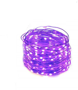 NYLSA 100 LEDs 9 m Purple Flickering, Steady String Rice Lights Price ...