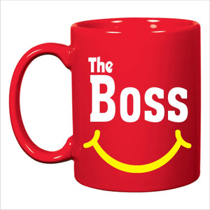 ADITI Designs THE Boss Symbol Gift For Special One on solid red Ceramic ...