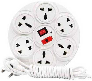 RExt 8+1 Round Extension Board with 2.0 Meter Cord Length 8 Socket ...