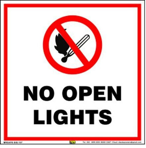 Mr. SAFE No Open Lights In PVC Sticker (8 Inch X 8 Inch) Emergency Sign ...