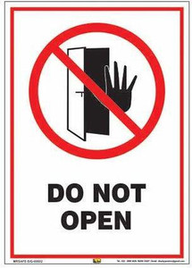 Mr. SAFE Do Not Open In Eco Vinyl Sticker Self Adhesive A3 (12 Inch X ...