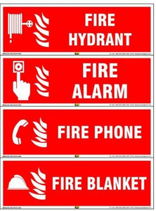 Mr. SAFE Fire Safety In Eco Vinyl Sticker - Self Adhesive Pack of 4 ...
