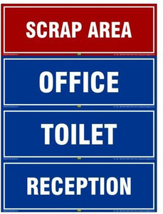 Mr. SAFE Area Identification Board In PVC Sticker (Pack of 4) 12 Inch X ...