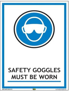 Mr. SAFE Safety Goggles Must Be Worn In In Eco Vinyl Sticker - Self ...