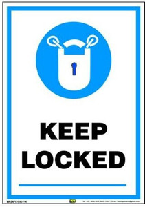 Mr. SAFE Keep Locked In PVC Sticker A4 (8 Inch X 12 Inch) Emergency ...