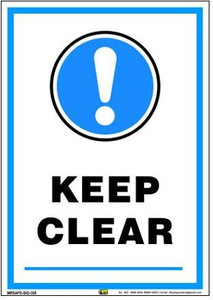 Mr. SAFE Keep Clear In PVC Sticker A4 (8 Inch X 12 Inch) Emergency Sign ...