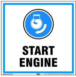 Mr. SAFE Start Engine In PVC Sticker (8 Inch X 8 Inch) Emergency Sign ...