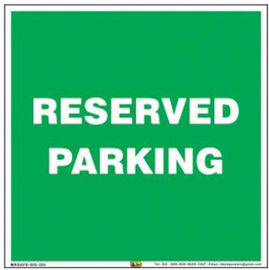 Mr. SAFE Reserved Parking In Hard Plastic Lamination (8 Inch X 8 Inch ...