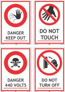 Mr. SAFE Warning In Pack of 4 Self Adhesive Stickers (Each Size of 6 ...