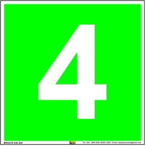 Mr. SAFE Number Four In PVC Sticker (8 Inch X 8 Inch) Emergency Sign ...