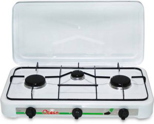 AKSHAT Euro Style Three Burner Camping Gas Stove with Cover - ocean ...