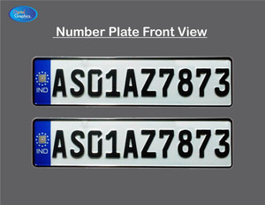 Digital Graphics Aluminium Embossed Blue IND Car Number Plate Price in ...