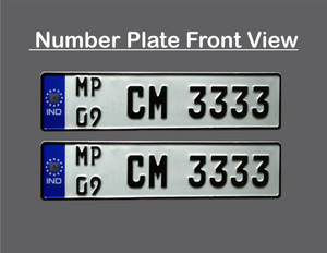 Digital Graphics Aluminium Embossed with Blue IND logo Car Number Plate ...