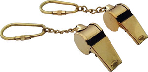 Shoptreed Antique Security Guard Whistle Brass Keychain-Set of 2 Key ...