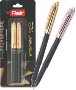 FLAIR Writometer Executive Rose Gold & Gold 0.6mm Ball Pen Blister ...