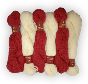 devki knitting yarn 100% ACRYLIC YARN. BEIGE AND RED COLOR - 100% ...