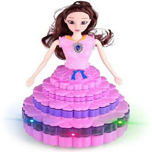 SPKART DANCING PRINCESS DOLL WITH 360 ROTATING 3D LIGHT AND MUSIC ...