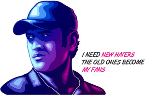 DivineDesigns 46 cm MS Dhoni Wall Sticker ( Size :- 71 X 46 cm ) Self ...