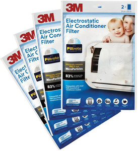 3M Electrostatic AC Filter Size-21*33 CM Pack of 4 Filter Paper Price ...