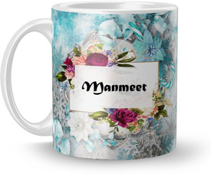 Beautum Name Manmeet Printed White Ceramic (350)ml Model No ...
