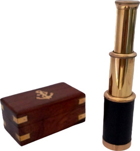 Shoptreed 6 inch Handheld Vintage Brass Telescope with Wood Box ...