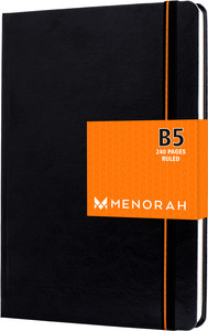 MENORAH B5 Journal- Black Leather PU - 2020 Diary type Notebook ...