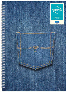 NAVNEET A4 Spiral Book Youva Dennim Pocket A4 Notebook Single 172 Pages ...