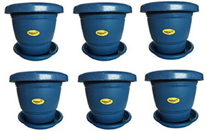 Synergy Plast Garden Balcony Flowering Planter with Bottom Plate/Tray ...