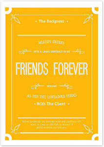Oye Happy Friendship Contract - Funny Contract for Best Friend/BFFs ...