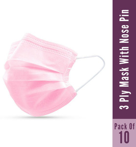 GUBB 3 Ply Mask With Nose Pin, Pink Surgical Face Mask 3 Layer Mask For ...