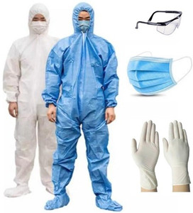 Quick PPE KIT with full body cover all (Facemask-3 Ply Mask Coverall ...