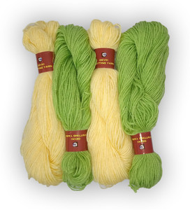 devki knitting yarn PACK OF 200 gm YARN . DARK CREAM AND PEAR COLOR ...
