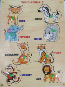 Sheny Premium Wooden Wild Animals Educational Puzzle Toy - Premium ...