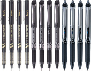 PILOT V7/V7 Grip/V7 RT (Black - Set of 12) Roller Ball Pen - Buy PILOT ...