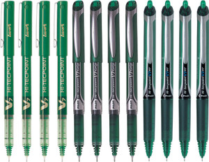 PILOT V7/V7 Grip/V7 RT (Green - Set of 12) Roller Ball Pen - Buy PILOT ...