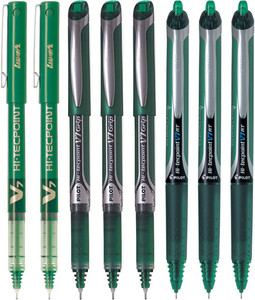 PILOT V7/V7 Grip/V7 RT (Green - Set of 8) Roller Ball Pen - Buy PILOT ...