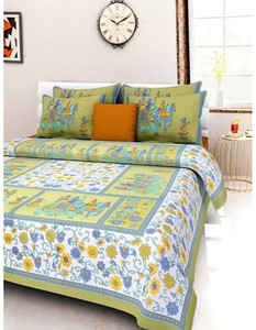 Lokesh Creshan Cotton Double Flat 600 TC Printed Bedsheet - Buy Lokesh ...