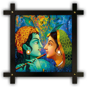 Poster N Frames Cross Wooden Frame Hand-Crafted with photo of Radha ...