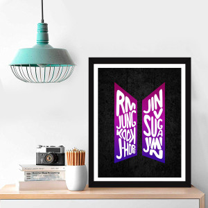 BTS framed poster - BTS framed photo - BTS photo frame - BTS wall frame ...