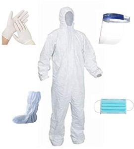 Wellcare Medical PPE kits-1 set (5 in 1,White)- PPE Non woven 85 GSM, 1 ...