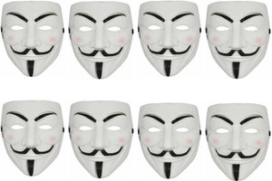 AMACO comics Anonymous mask mustach smiley face mask (white) Amazing ...