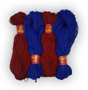 devki knitting yarn PACK OF 200 gm YARN . MAROON & ROYAL BLUE COLOR ...