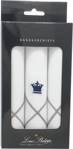 LOUIS PHILIPPE Men's Cotton Colour Border Handkerchief with Brand Logo ...